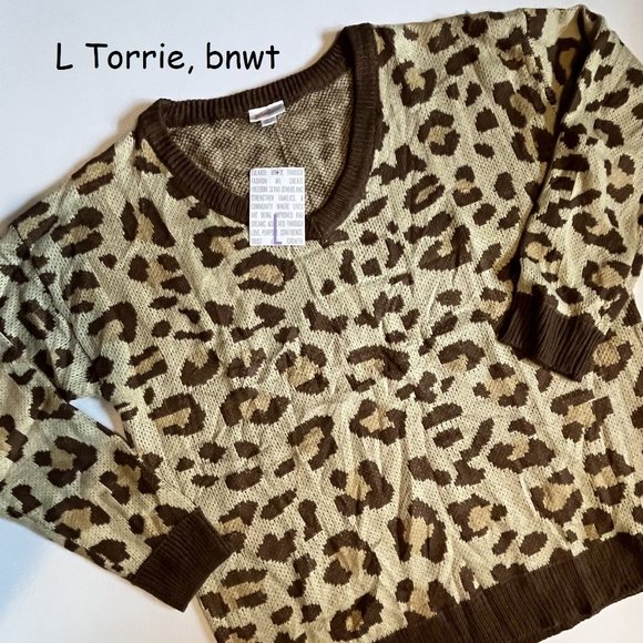 LuLaRoe | Sweaters | Large Lularoe Torrie Sweater Yellow Brown Animal ...